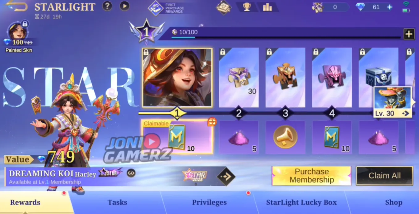 MLBB January 2026 Starlight: Harley Skin & Rewards